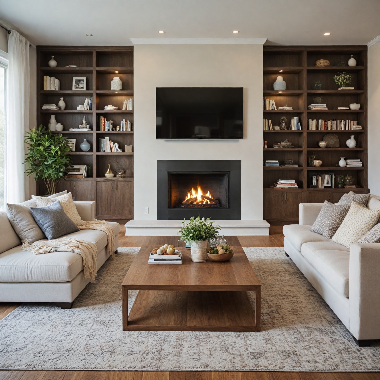Enhance Your Living Space with a Wall Unit Featuring a Firep